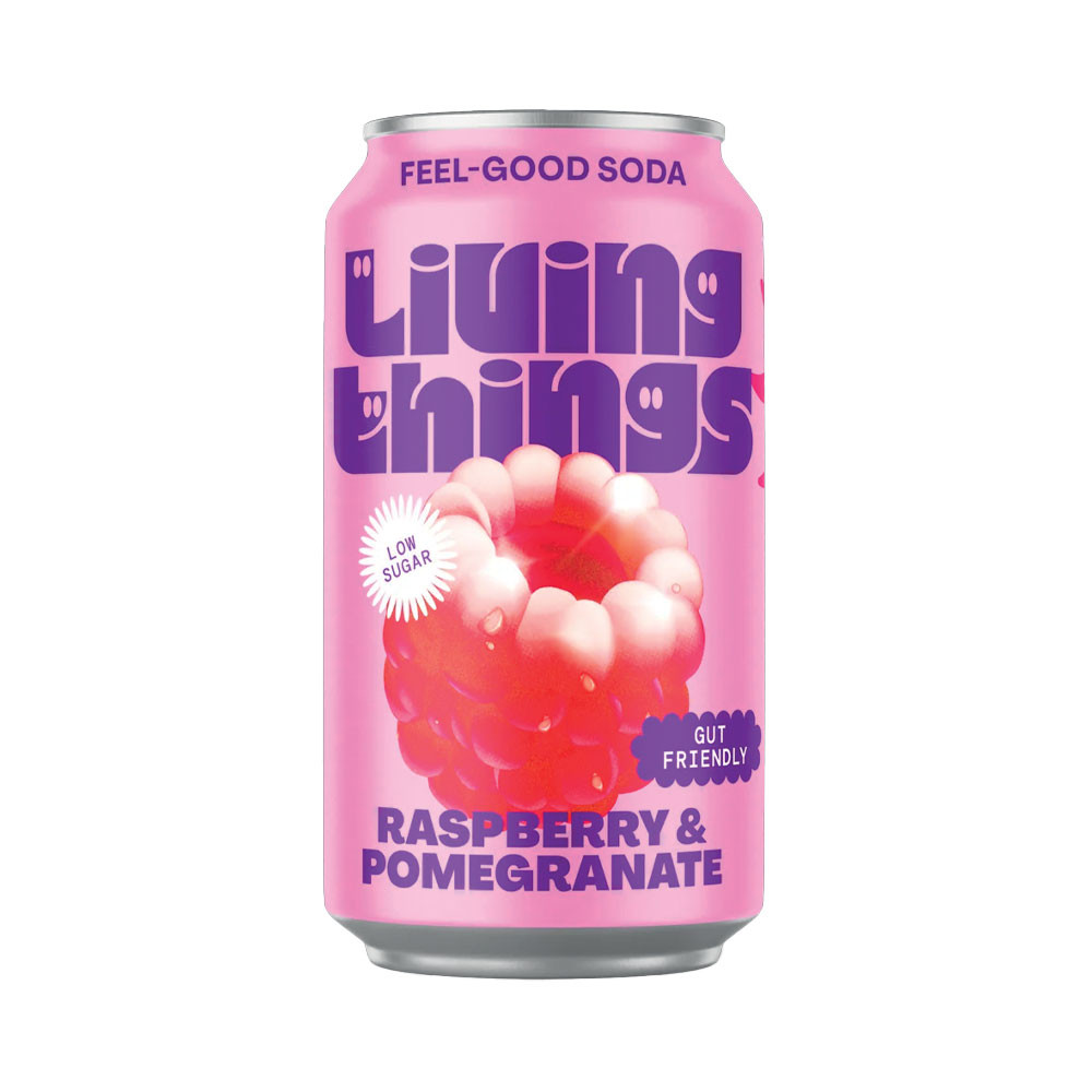 Essential Trading Cooperative - Living Things Raspberry & Pomegranate Soda (12 x 330ml)
